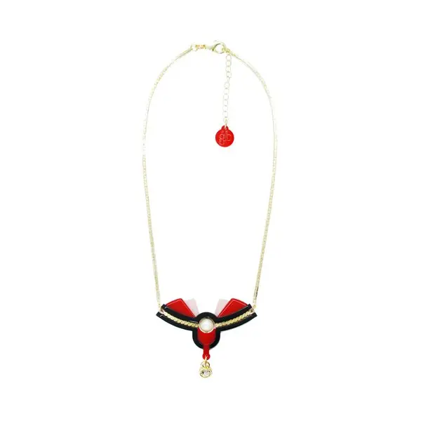 GISSA BICALHO Acrylic Handmade Necklace Alamanda - Red