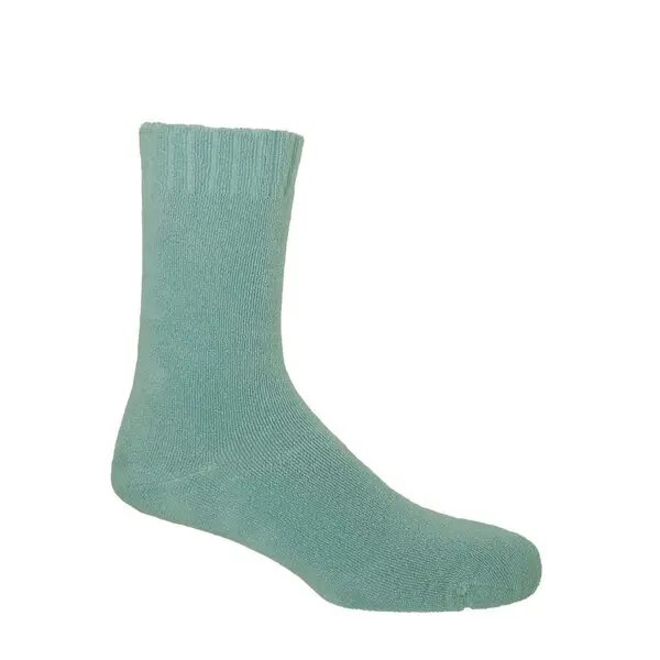 PEPER HAROW - MADE IN ENGLAND Ribbed Cuff Bed Socks - Blue