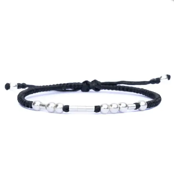 HARBOUR UK Rope Morse Code Waterproof Bracelet – Love Bracelet - Black