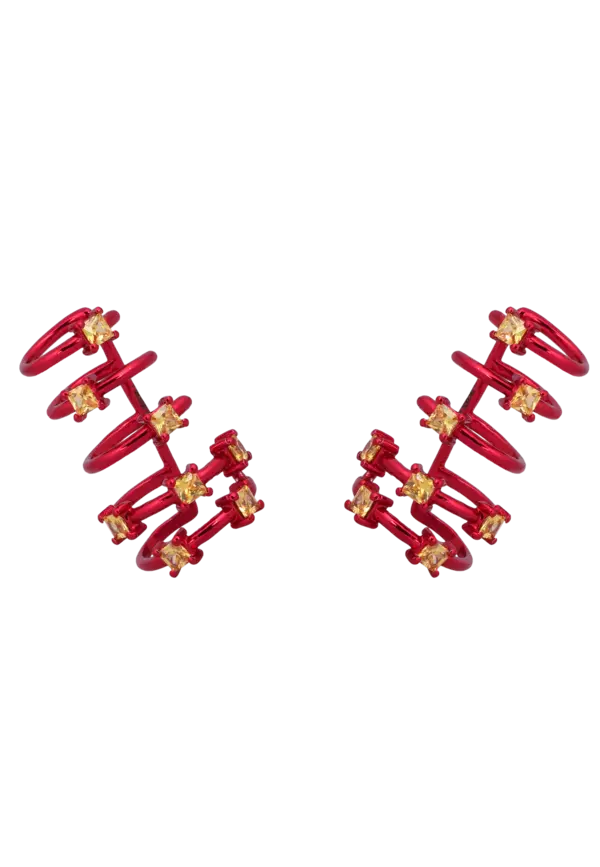 LAVANI JEWELS Fuchsia Togusa Ear Cuff Earring - Pink