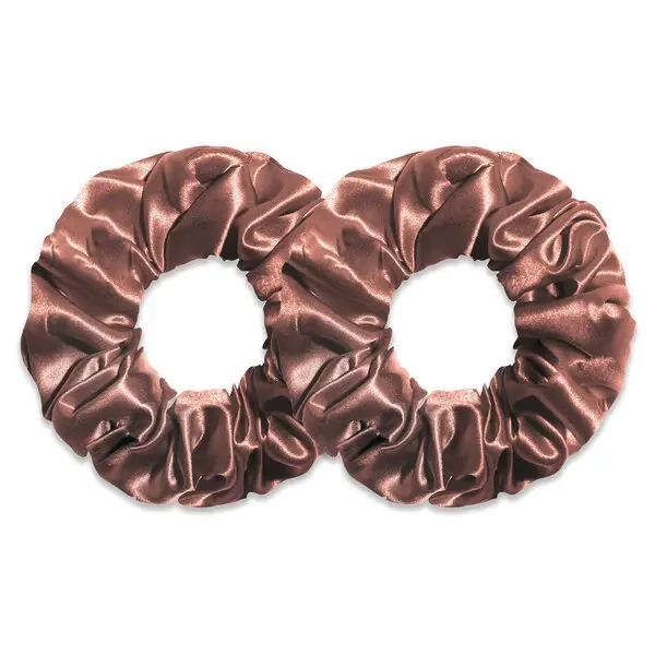 6FIFTYTWO® Neutrals Pure Mulberry Classic Silk Scrunchies Mocha - Brown