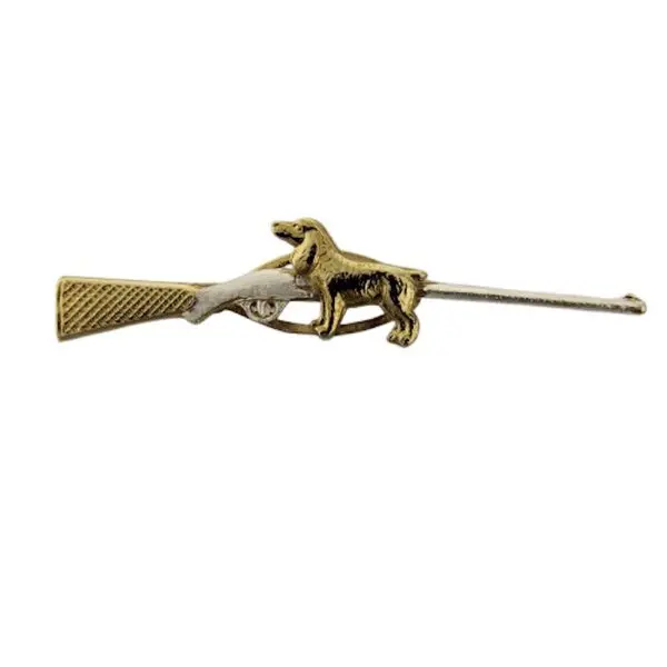 SIMON KEMP JEWELLERS Spaniel Tie Clip In Sterling Silver And Eighteen Carat - Gold