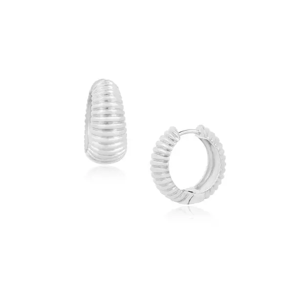MOON LONDON Quirky Mid Hoops - Silver