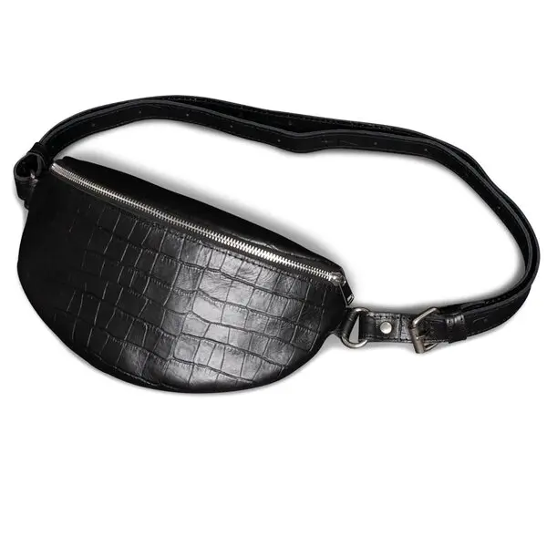 HIDES LEATHER CO. Convertible Leather Waist & Shoulder Bag Nexus - Black