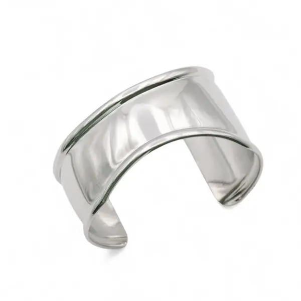 MISS CECILIA Arc Cuff Bangle - Silver