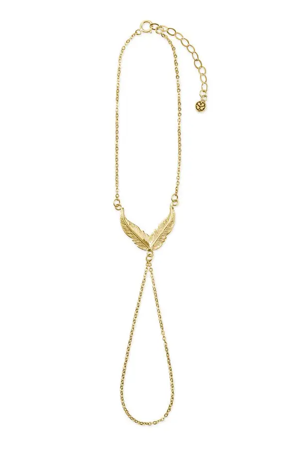 SOPHIE SIMONE DESIGNS Hand Bracelet Feather - Gold