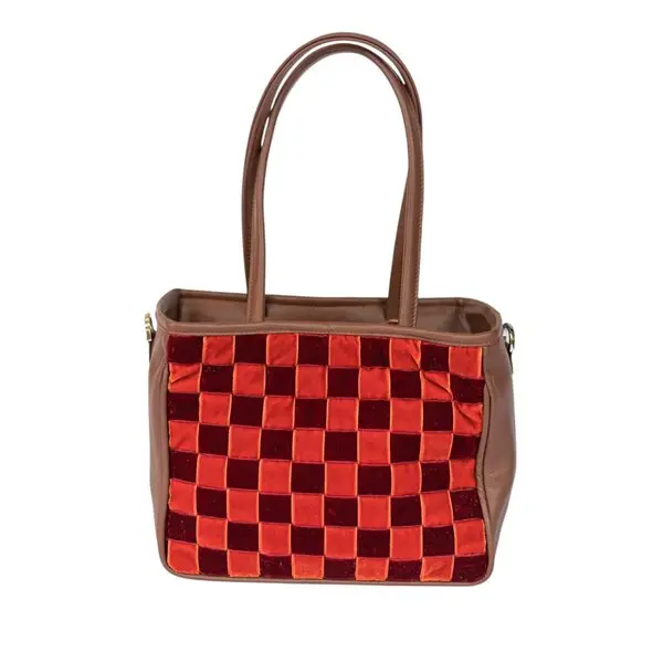 VELVET ATELIER Brown / Orange Cris Terracotta Shoulder Bag - Brown/orange