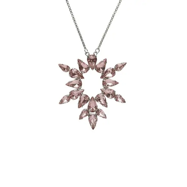 ISKRA Pink / Silver Dew Medallion Rose - Pink/silver