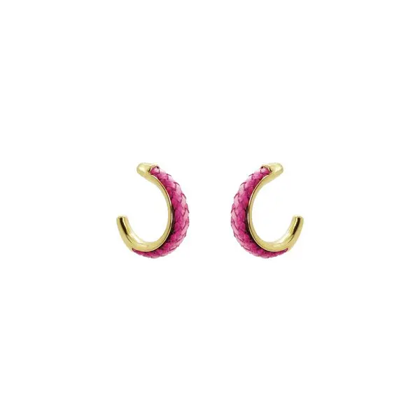 GISSA BICALHO Acrylic Handmade Earring Hoop Oca - Pink