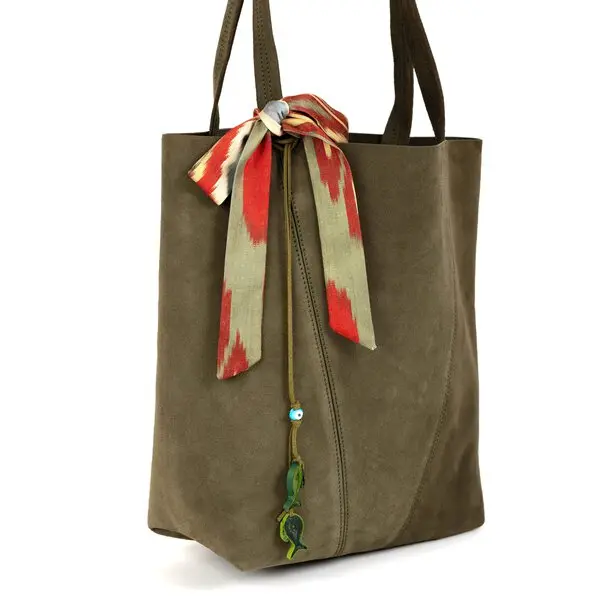 SJW BAGS LONDON Bosphorus Breeze Suede Tote Bag - Green