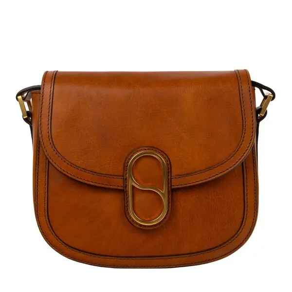 TIME RESISTANCE Leather Saddle Bag Villette - Brown