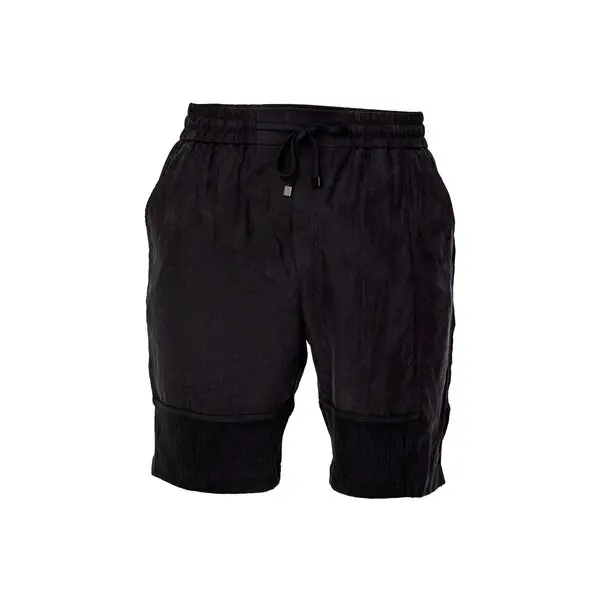 SMART AND JOY Bi-material Casual Shorts - Black