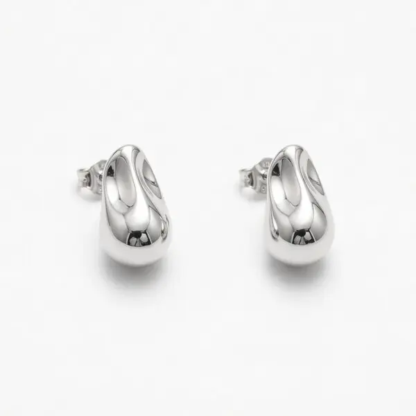 LINYA JEWELLERY Amorphous Drop Earrings - Silver