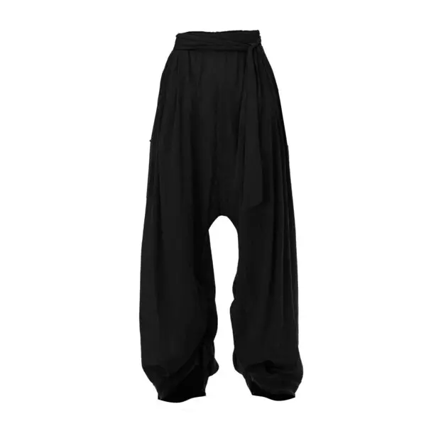 ZHENABIA Boho Harem Pants - Black