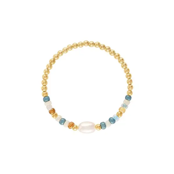 OLIVIA LE Shimmer Bead Pearl Bracelet - Blue