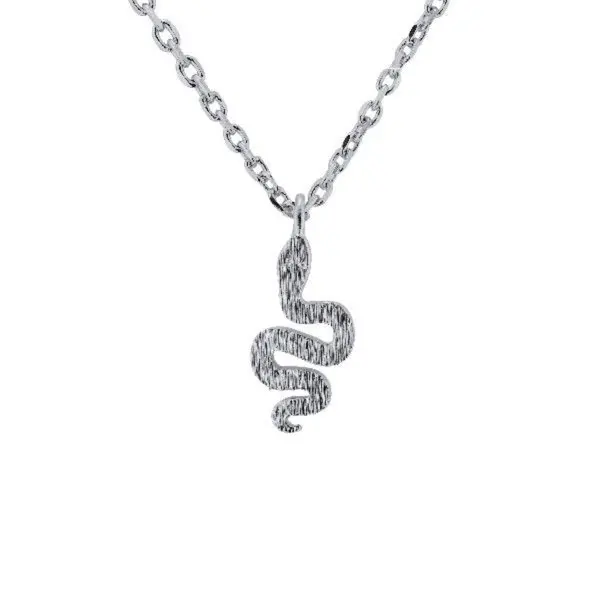 BERMUDA WATCH COMPANY Annie Apple Rio Sterling Winding Snake Charm Pendant Necklace - Silver
