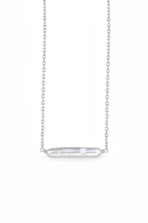 ASTOR & ORION Maris Pearl Bar Necklace Sterling - Silver