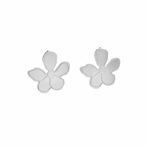 SILVER MOON Flower Empress Sterling Earrings - Silver