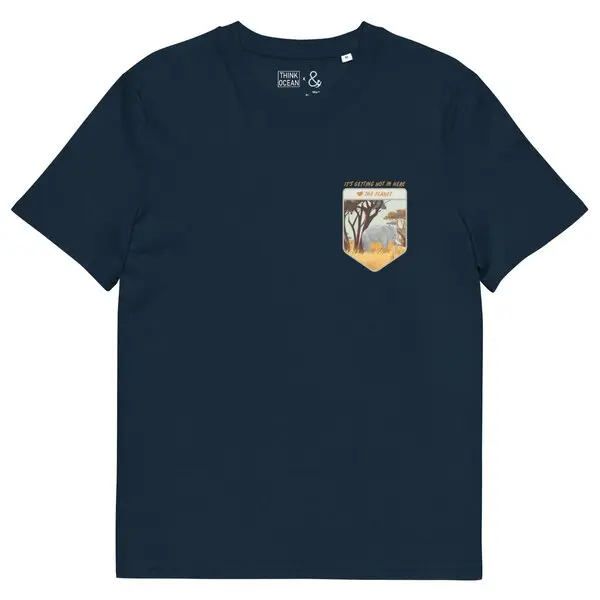 ANCHOR & CREW Navy Think Ocean Elephant Love The Planet Organic Cotton T-shirt - Blue
