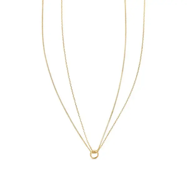 ESTERAH Double Layered Circle Necklace - Gold