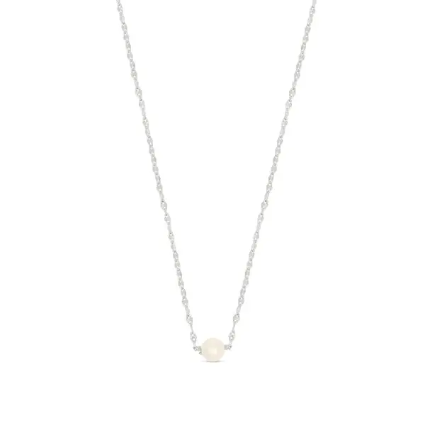 ESTERAH Petit Floating Pearl Necklace - Silver