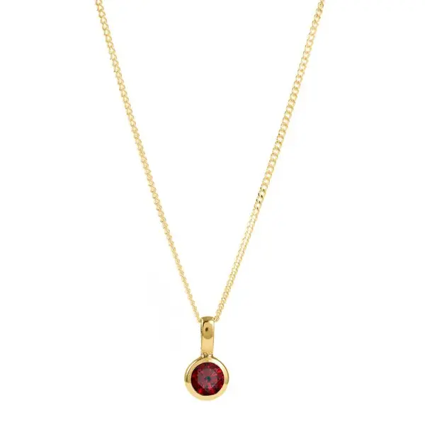 CHARLOTTE'S WEB JEWELLERY January Birthstone Charm Necklace Garnet - Gold