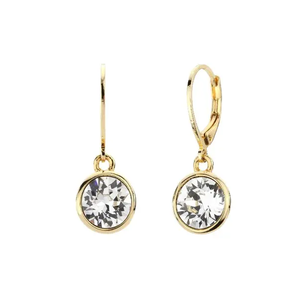 EMMA HOLLAND JEWELLERY Crystal Leverback Earrings - Gold