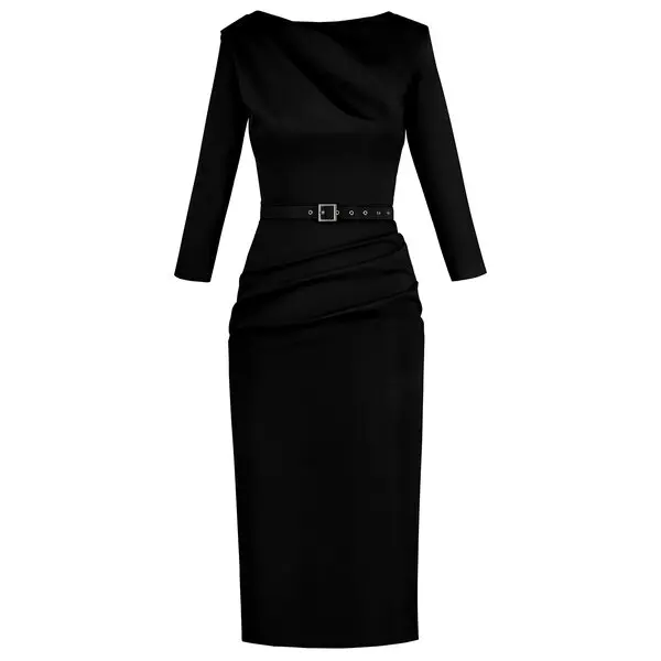 ALINA CERNATESCU Ibis Midi Office Day Viscose Dress