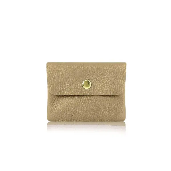 BETSY & FLOSS Neutrals Small Leather Purse In Light Taupe - Black