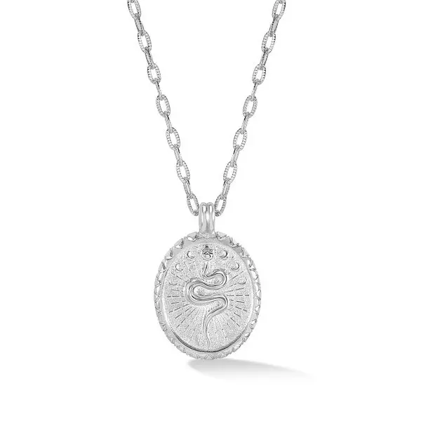 DOWER & HALL Snake Talisman Necklace - Silver