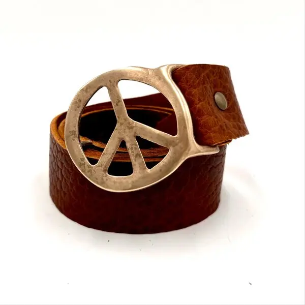 LYNN TALLERICO Peace Belt In Brass- Whiskey Medium/large - Brown