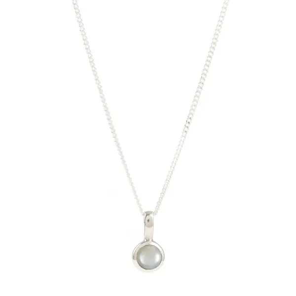 CHARLOTTE'S WEB JEWELLERY June Birthstone Charm Necklace Pearl - Silver