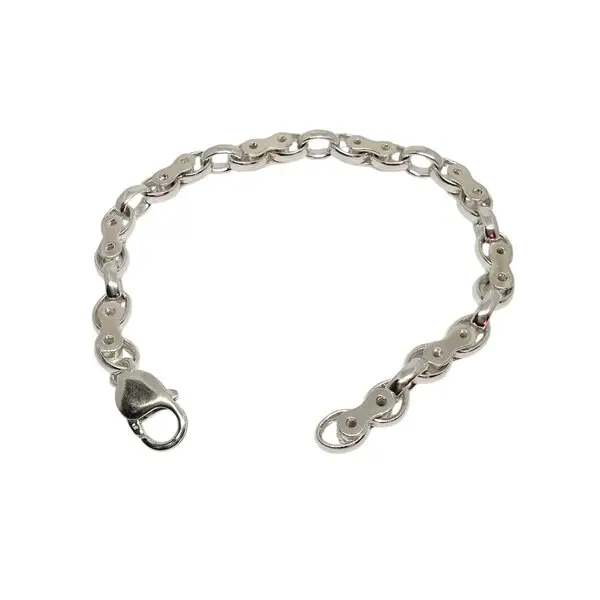 TG-JEWELLERY BY TAMARA GERVASIO Biker Link Bracelet — Hand-carved Sterling Lost Wax Cast - Silver
