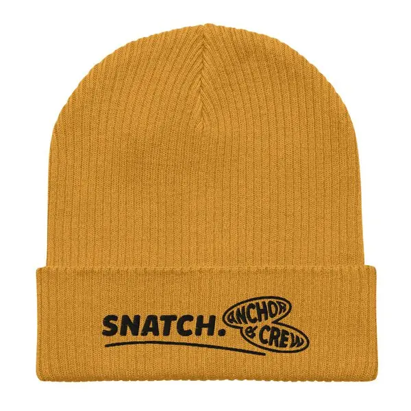 ANCHOR & CREW Mustard Snatch Gen. Organic Cotton Embroidered Beanie - Yellow