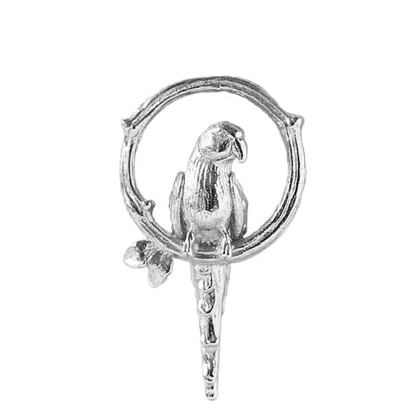LEE RENEE Parakeet Lapel Pin – Upright - Silver
