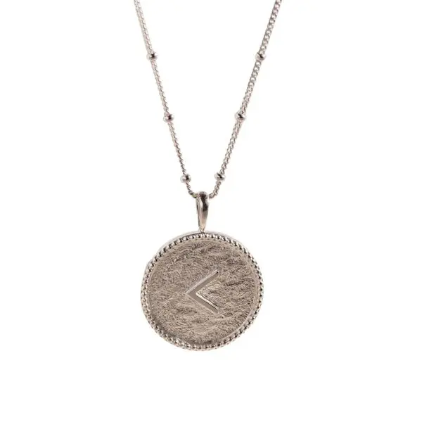 CLAIRE HILL DESIGNS Kind Shorthand Coin Necklace - Silver