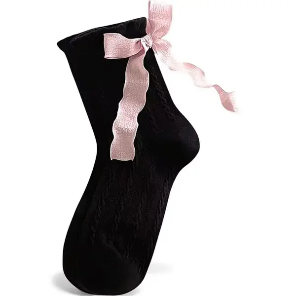 HIGH HEEL JUNGLE BY KATHRYN EISMAN Mel Bow Socks - Black