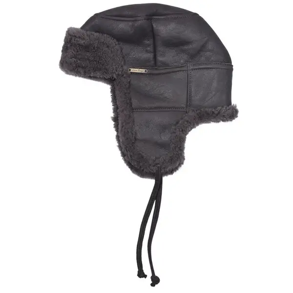 OWEN BARRY Sheepskin Trapper Napalan Garth British Made - Grey