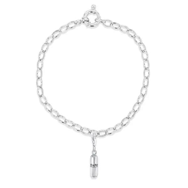 TRUE ROCKS Mini Pill Charm On Belcher Bracelet Sterling - Silver
