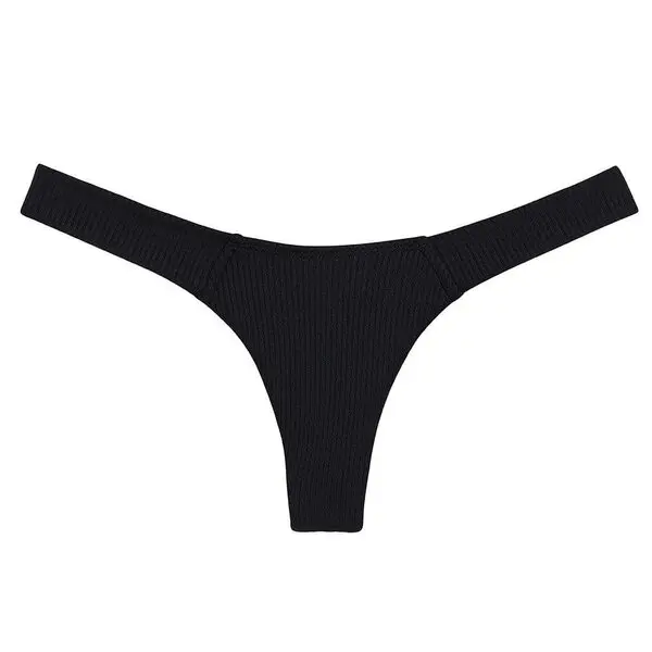 MONTCE Rib Added Coverage Uno Bikini Bottom - Black