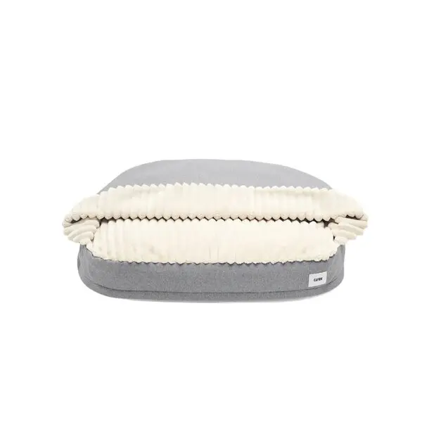 CAFIDE Hooded Dog Bed Chenille, Maso - Grey