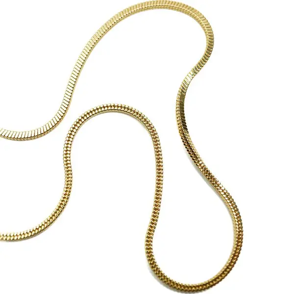 MISS CECILIA Juniper Square Snake Chain Necklace - Gold