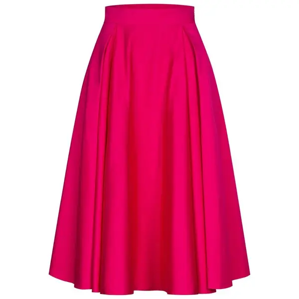 MARIANNA DÉRI Pleated Cotton Sateen Skirt - Pink