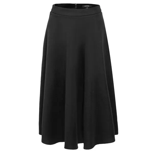 SMART AND JOY Flared Knee-length Skirt - Black