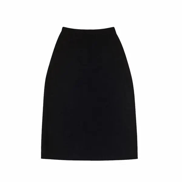 NUVV COLLECTION Elastic Waist Elegant Knit Skirt - Black