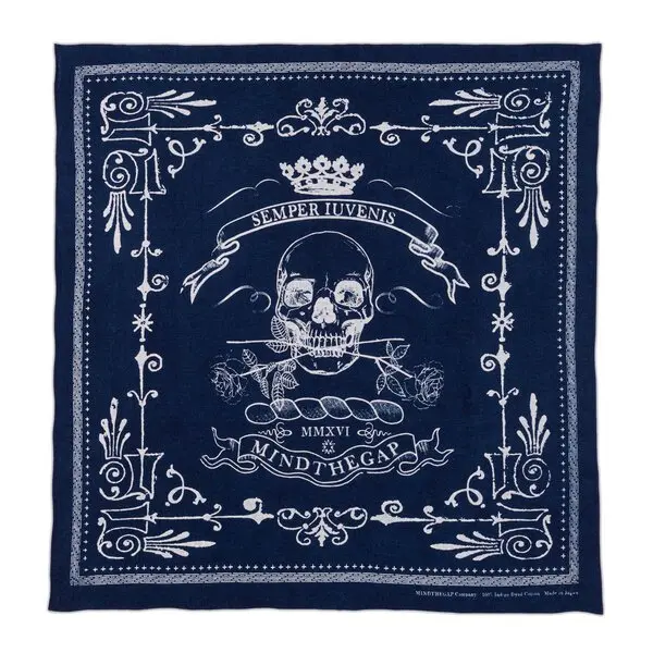 MIND THE GAP Blue / White Semper Iuvenis Indigo Bandana By - Blue/white