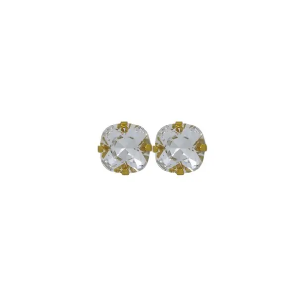 VICKISARGE Neutrals The Large Clear Stud In Gold - Yellow