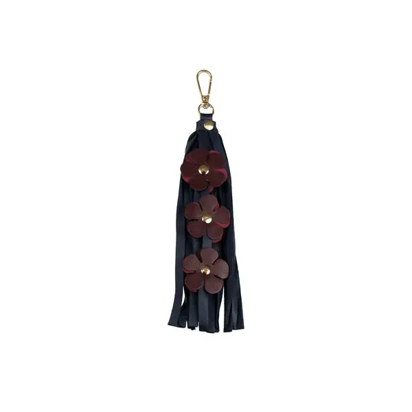 F3ROG BY RANA Blue / Red Burgundy & Navy Triple Flower Keychain - Blue/red