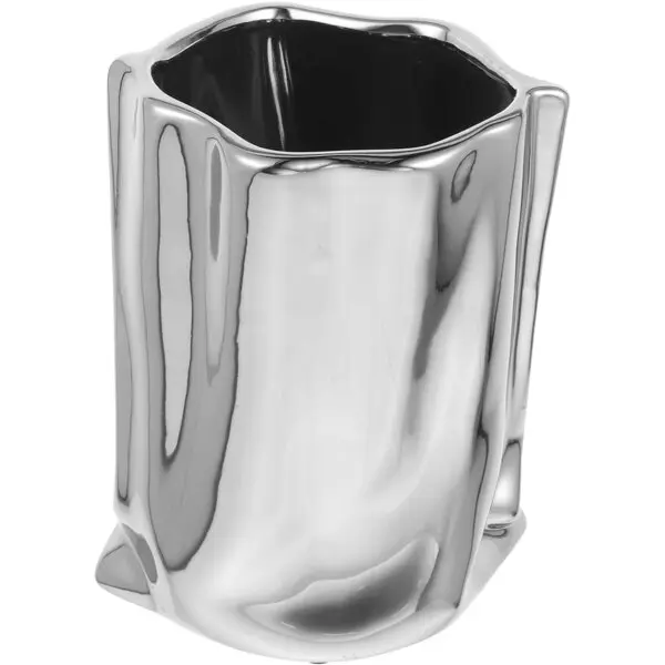 QUILLATTIRE Mini Mirror Bag Vase - Silver