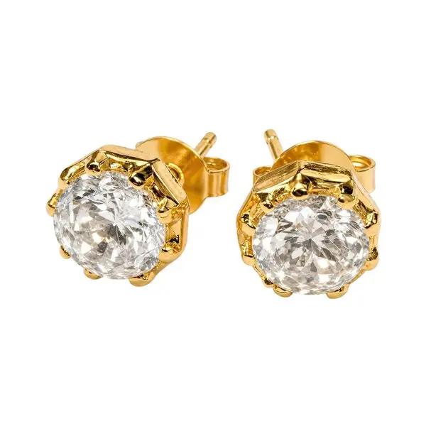 NATIVE GEM Foundry Studs Georgian Collet Cz Earrings